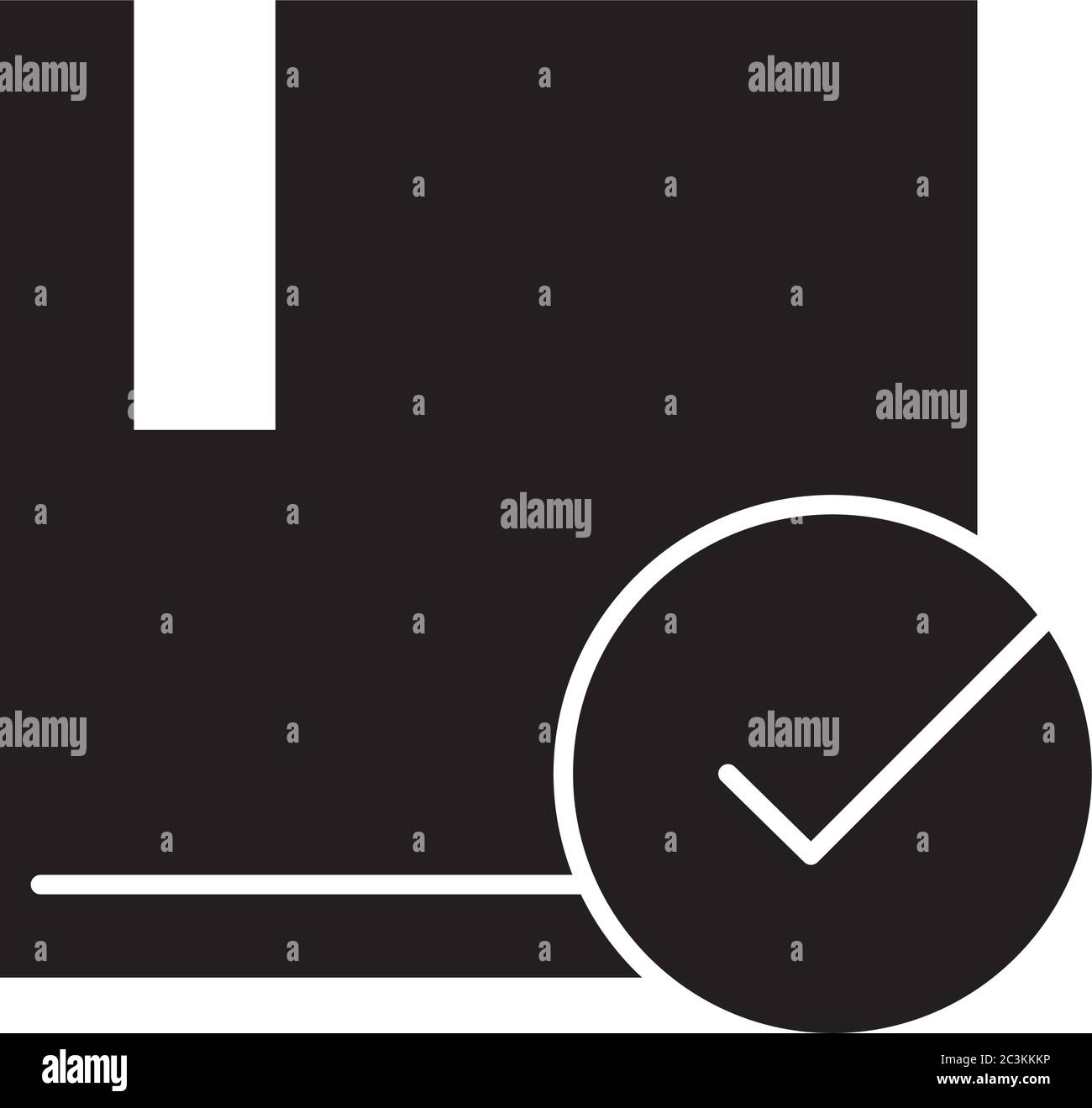 delivery packaging, cardboard box check mark cargo distribution ...