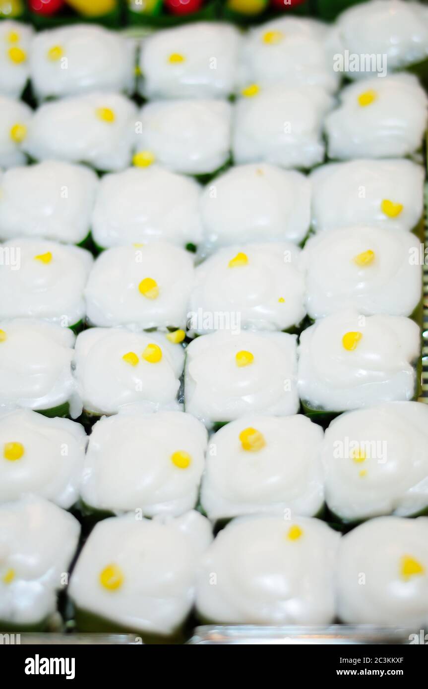 White Rice Cakes with Corn Kernels Stock Photo - Alamy