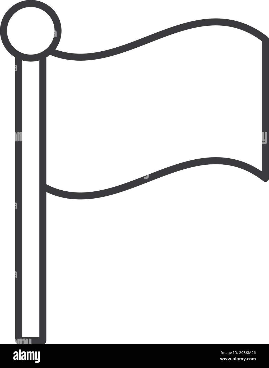 flag in pole insignia line style icon vector illustration Stock Vector ...