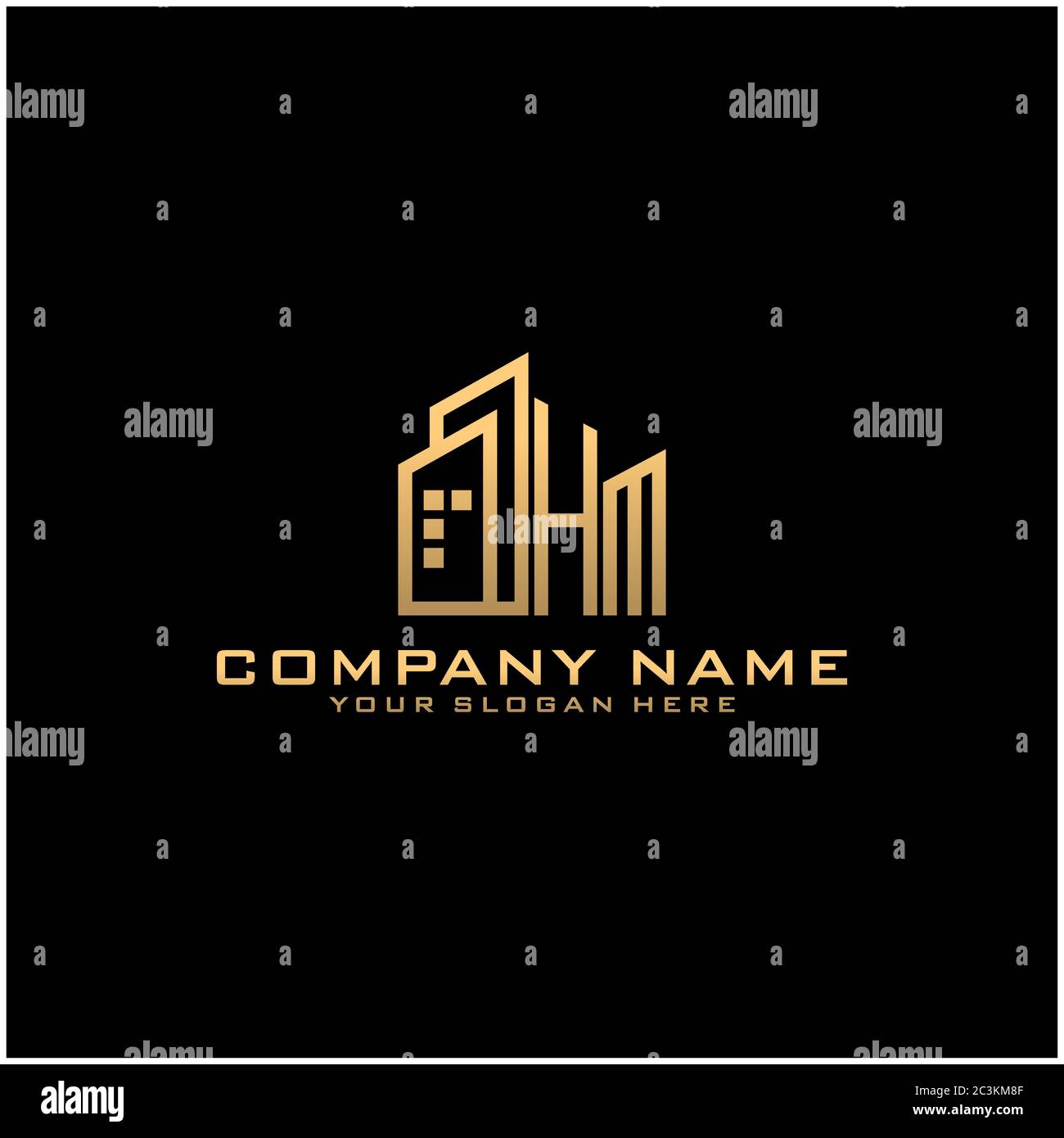 HM alphabet abstract initial letter logo design vector template Stock ...