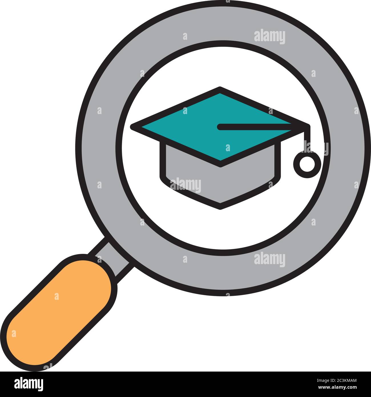 online education, graduation hat and magnifier, website and mobile ... online education, graduation hat and magnifier, website and mobile ...