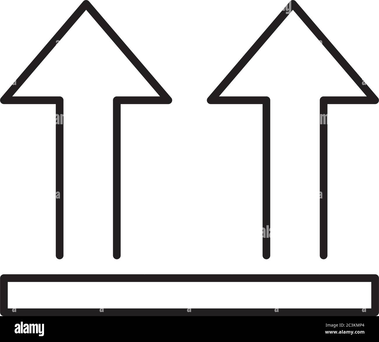 delivery packaging, arrows this side up, cargo distribution vector ...