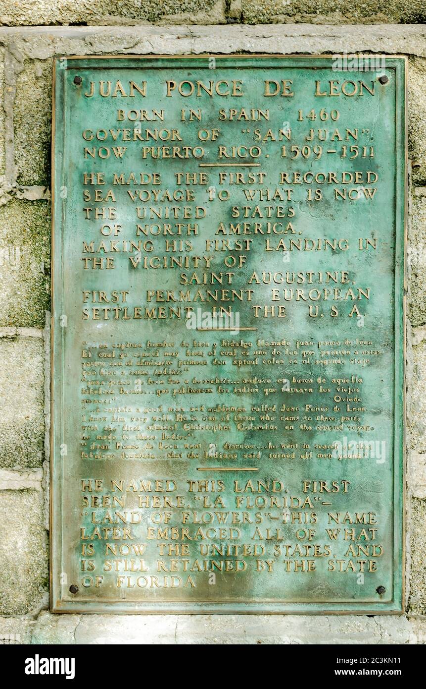 A monument marks where explorer Ponce de Leon landed in 1513 at Ponce ...