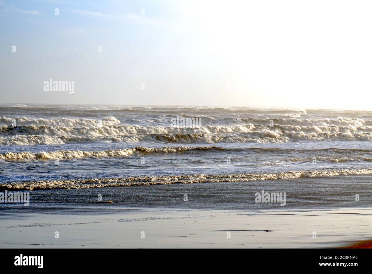 Amazing sea view with huge waves at sunrise Stock Photo - Alamy