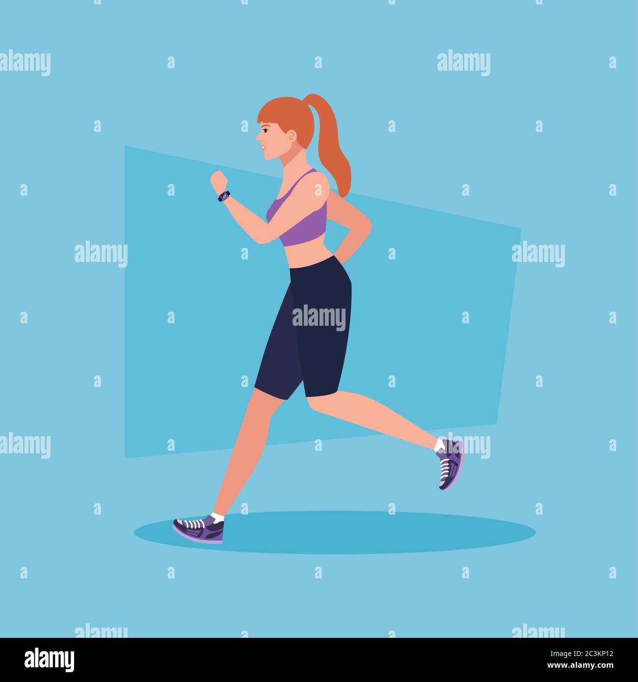 Sporty fit female runner Stock Vector Images - Alamy