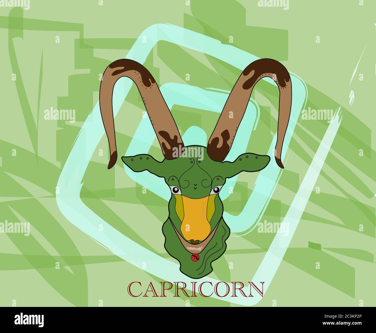 Illustration of a ram behind the Capricorn zodiac sign Stock Photo - Alamy