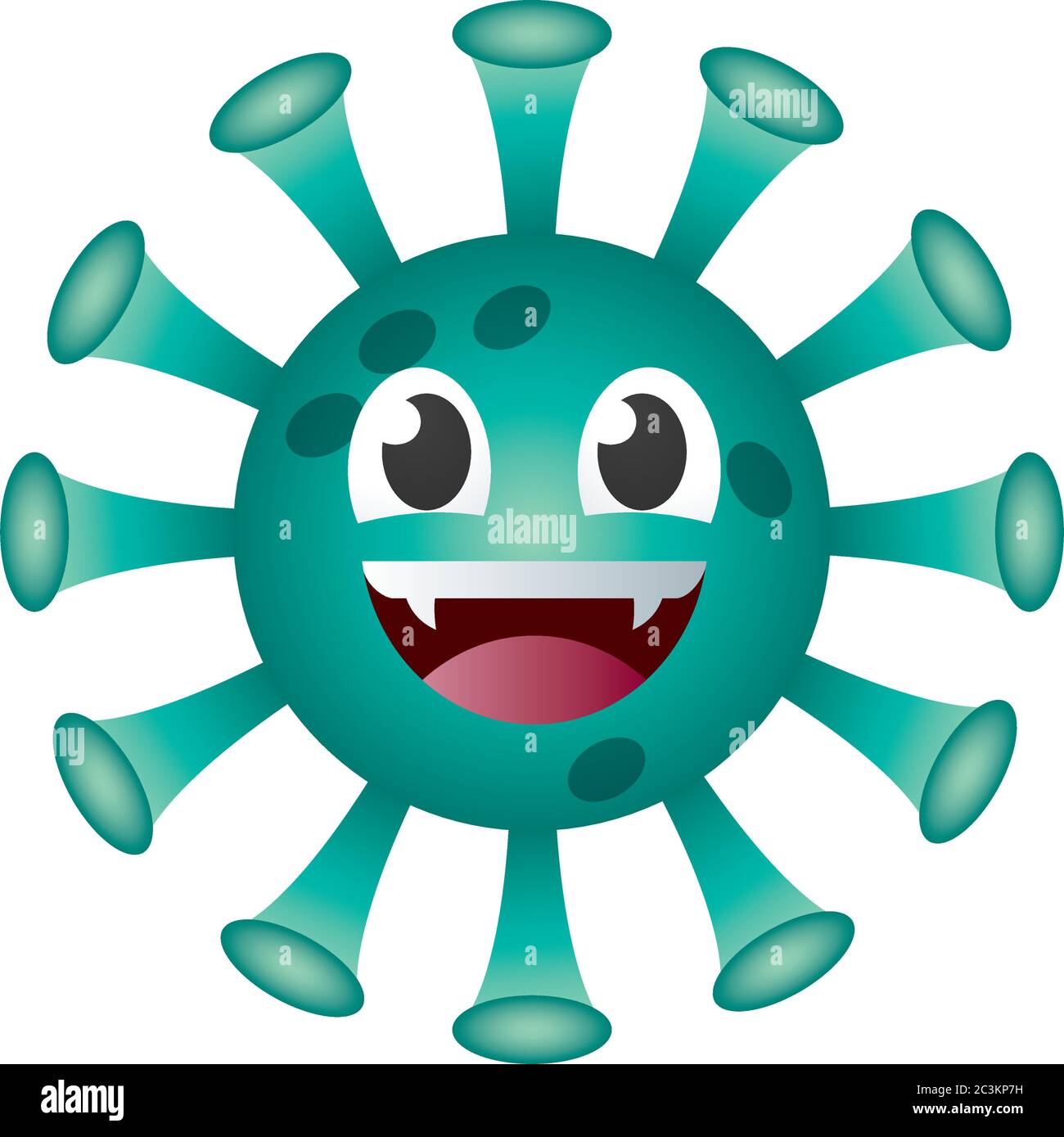 happy covid 19 virus emoji gradient style icon design of 2019 ncov cov ...