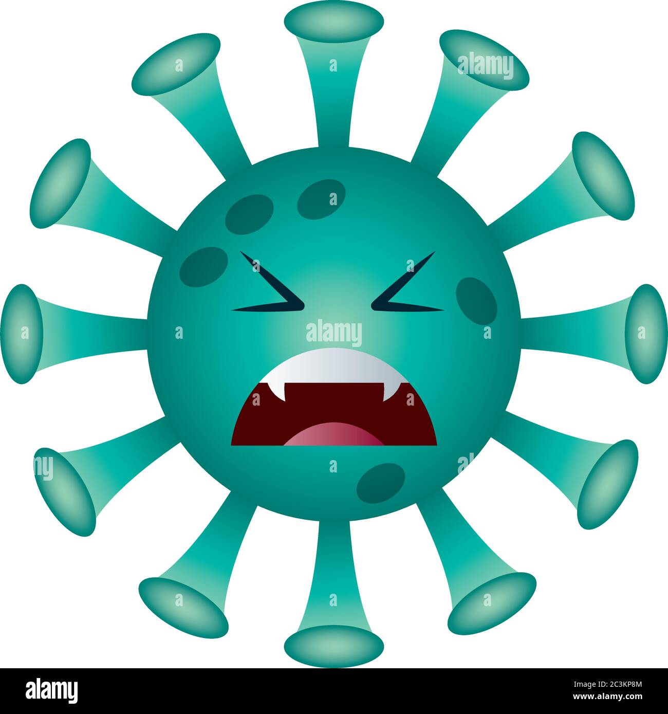 screaming covid 19 virus emoji gradient style icon design of 2019 ncov ...