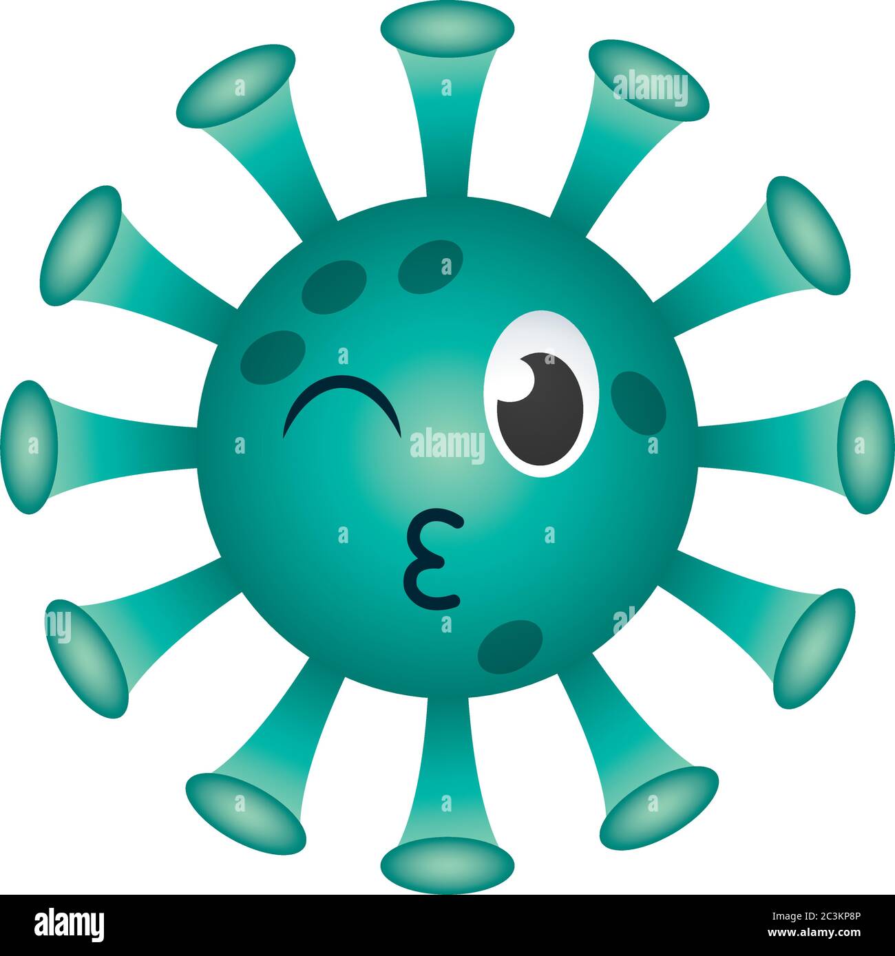 kiss covid 19 virus emoji gradient style icon design of 2019 ncov cov ...