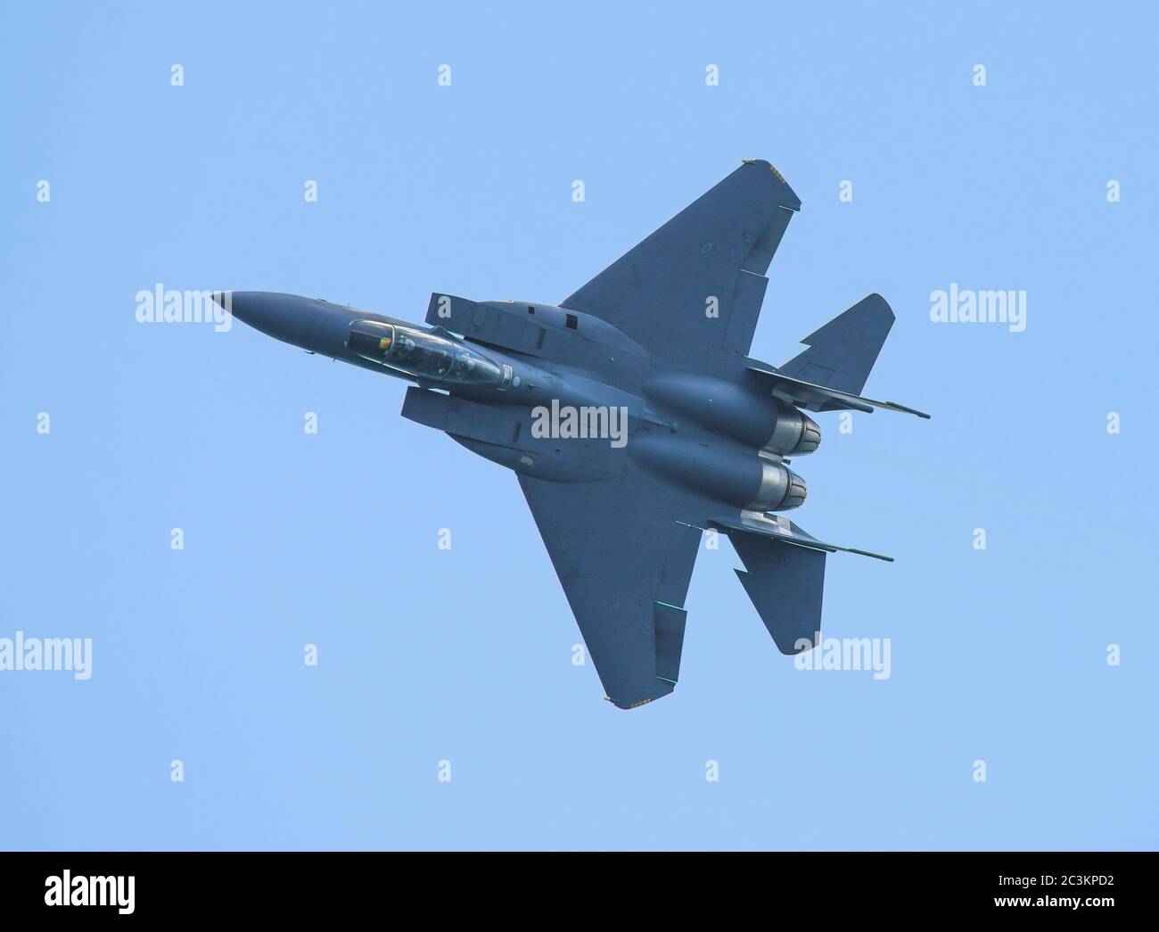 Singapore - February 16, 2016: Top view of McDonnell Douglas F‑15SG ...