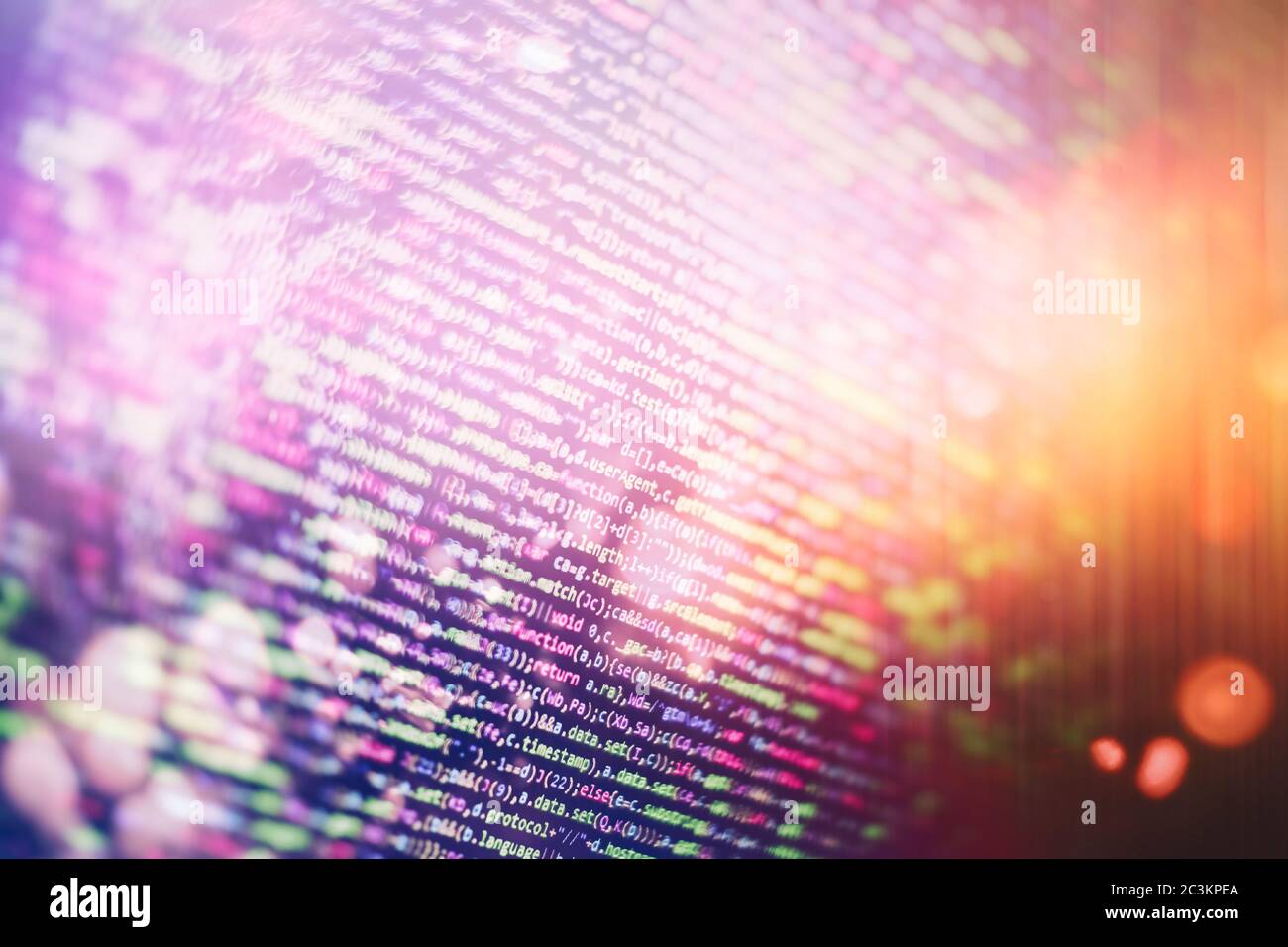 Web programming functions on laptop on laptop. IT business. Python code ...