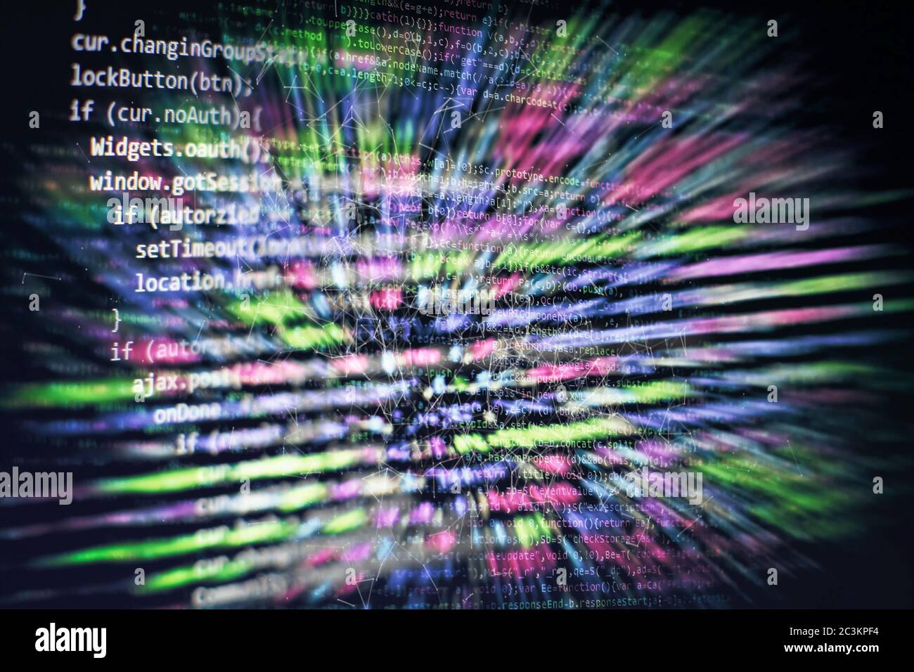 Css Javascript And Html Usage Monitor Closeup Of Function Source Code Abstract It Technology