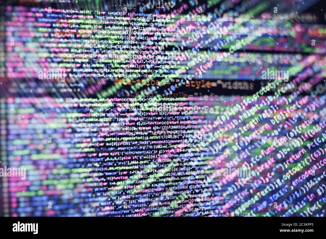 Css Javascript And Html Usage Monitor Closeup Of Function Source Code Abstract It Technology