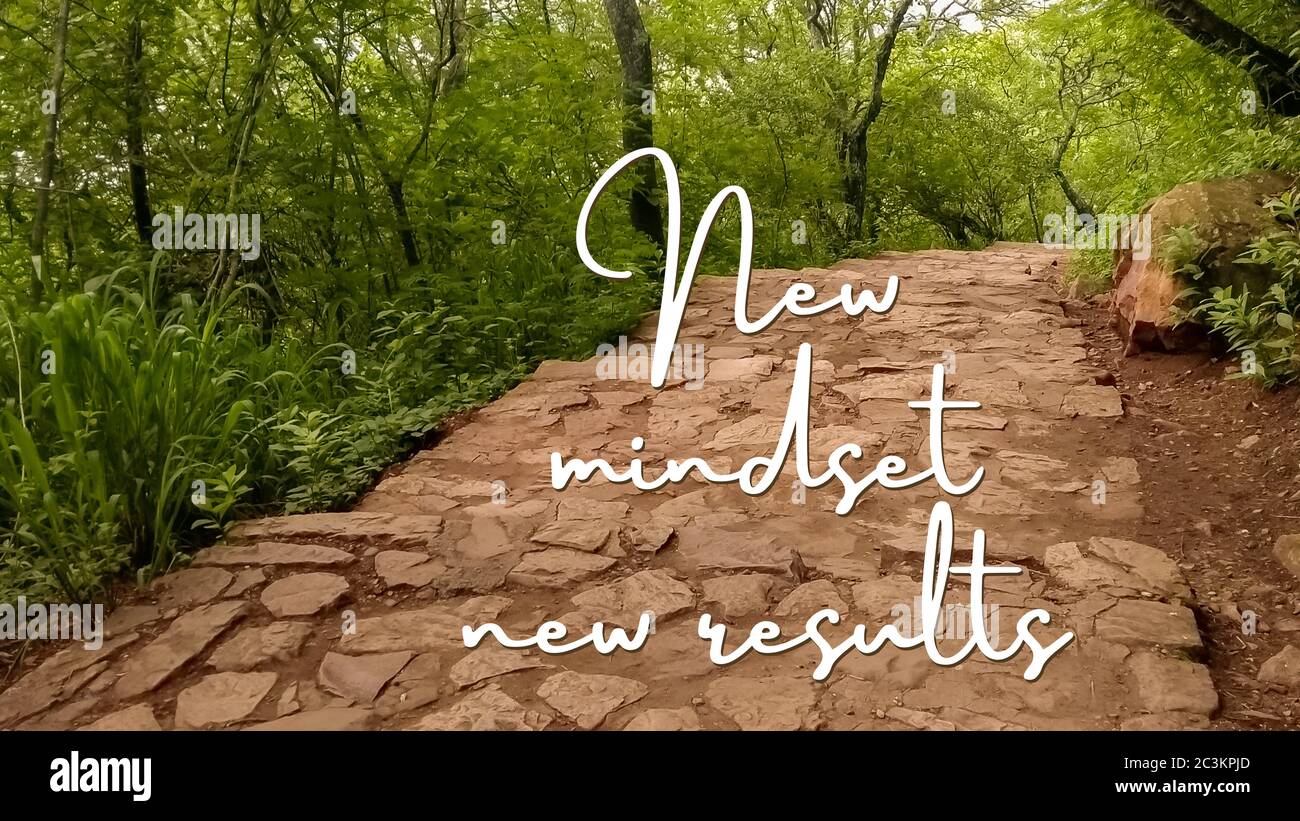 Inspirational quote written on a landscape of a path. Message with the ...