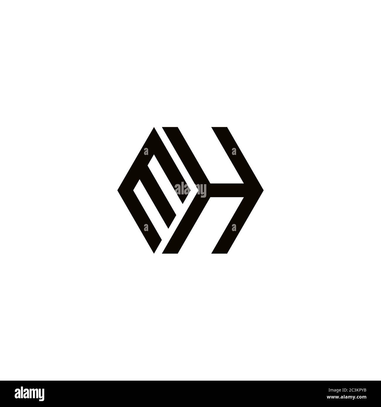 MH alphabet abstract initial letter logo design vector template Stock ...