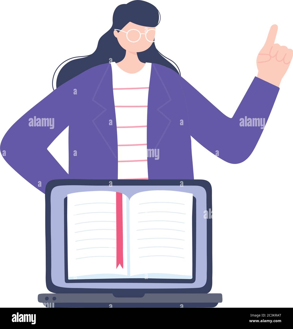 online training, teacher explaining lesson laptop book, education and ...