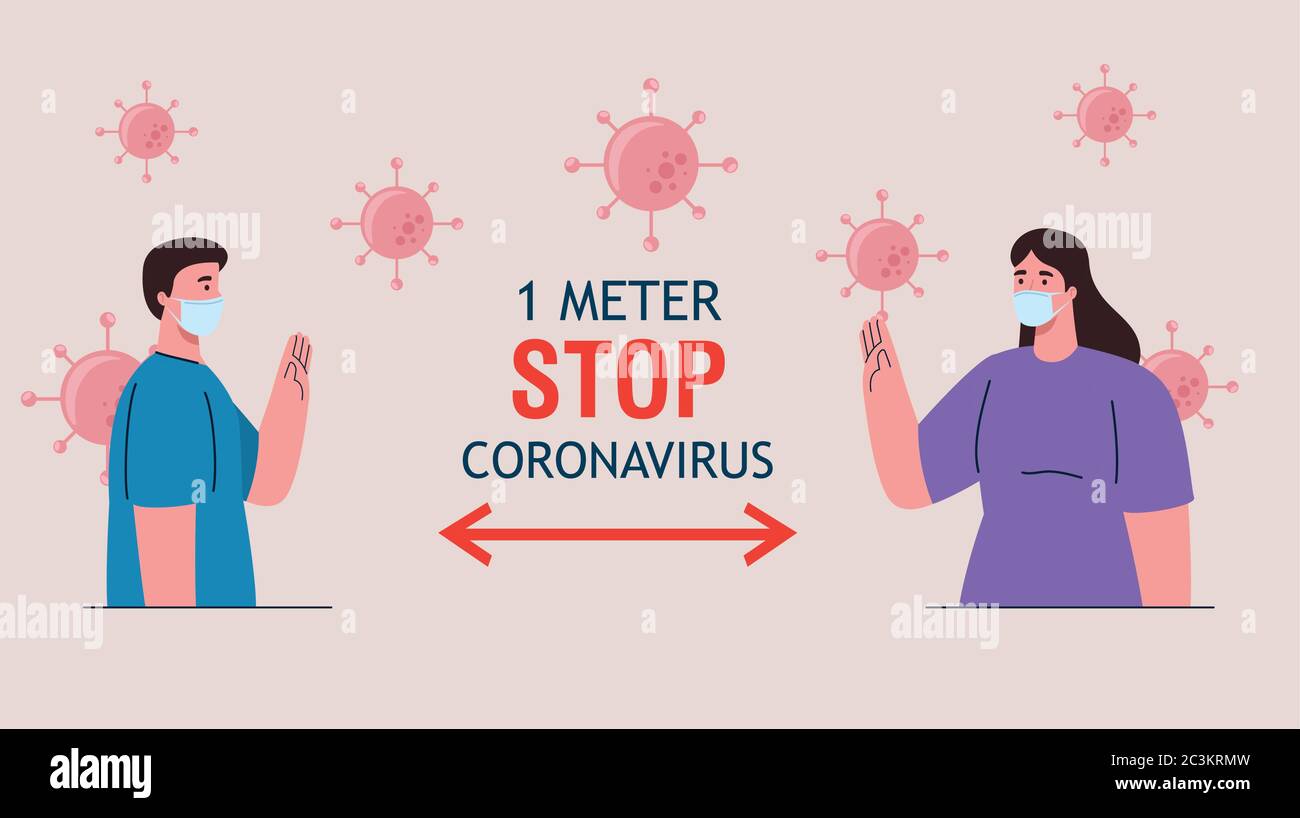 social distancing, stop coronavirus one meter distance, keep distance ...