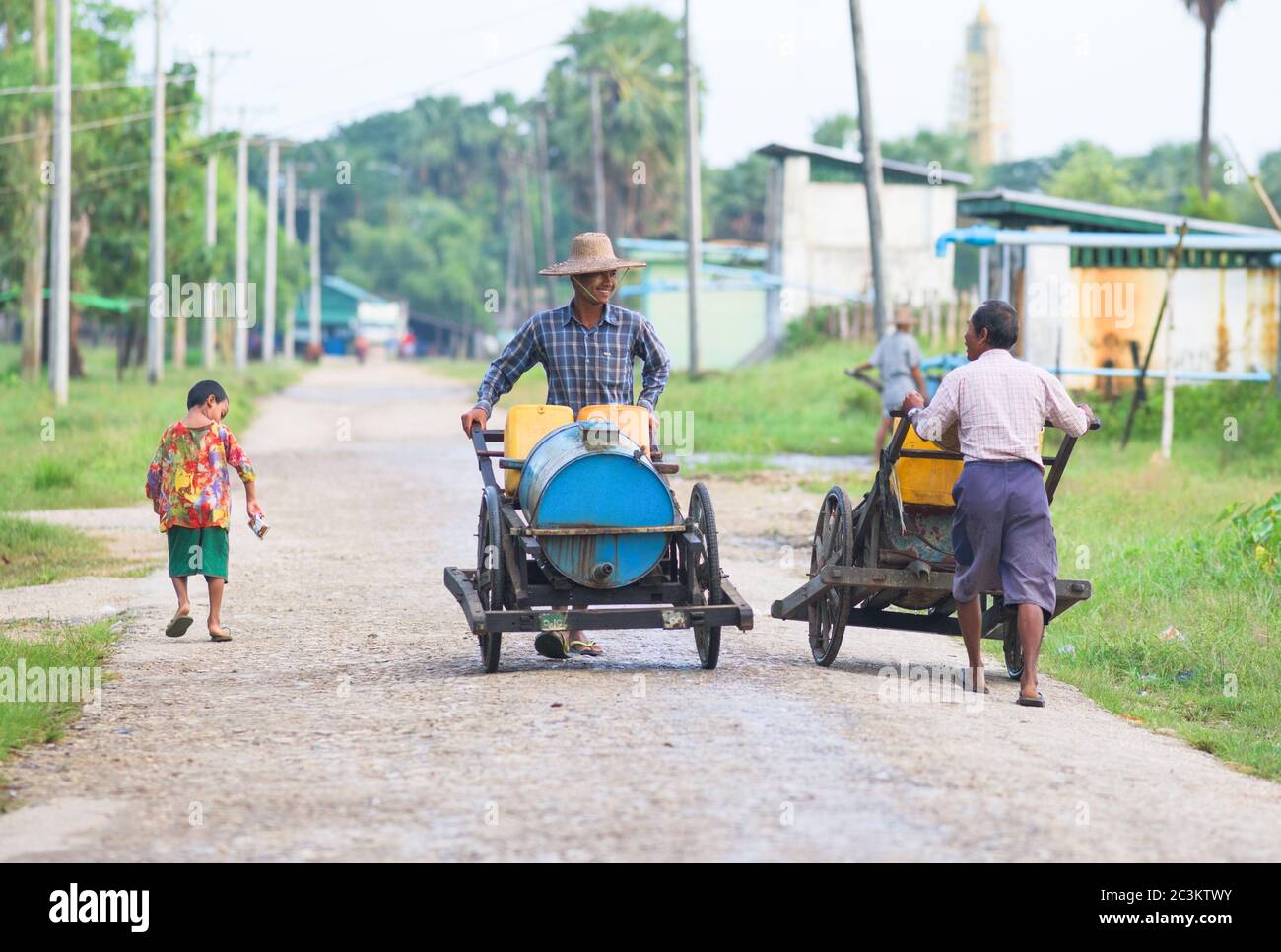 Labutta Township, Myanmar - September 25, 2015: Many towns in Myanmar ...