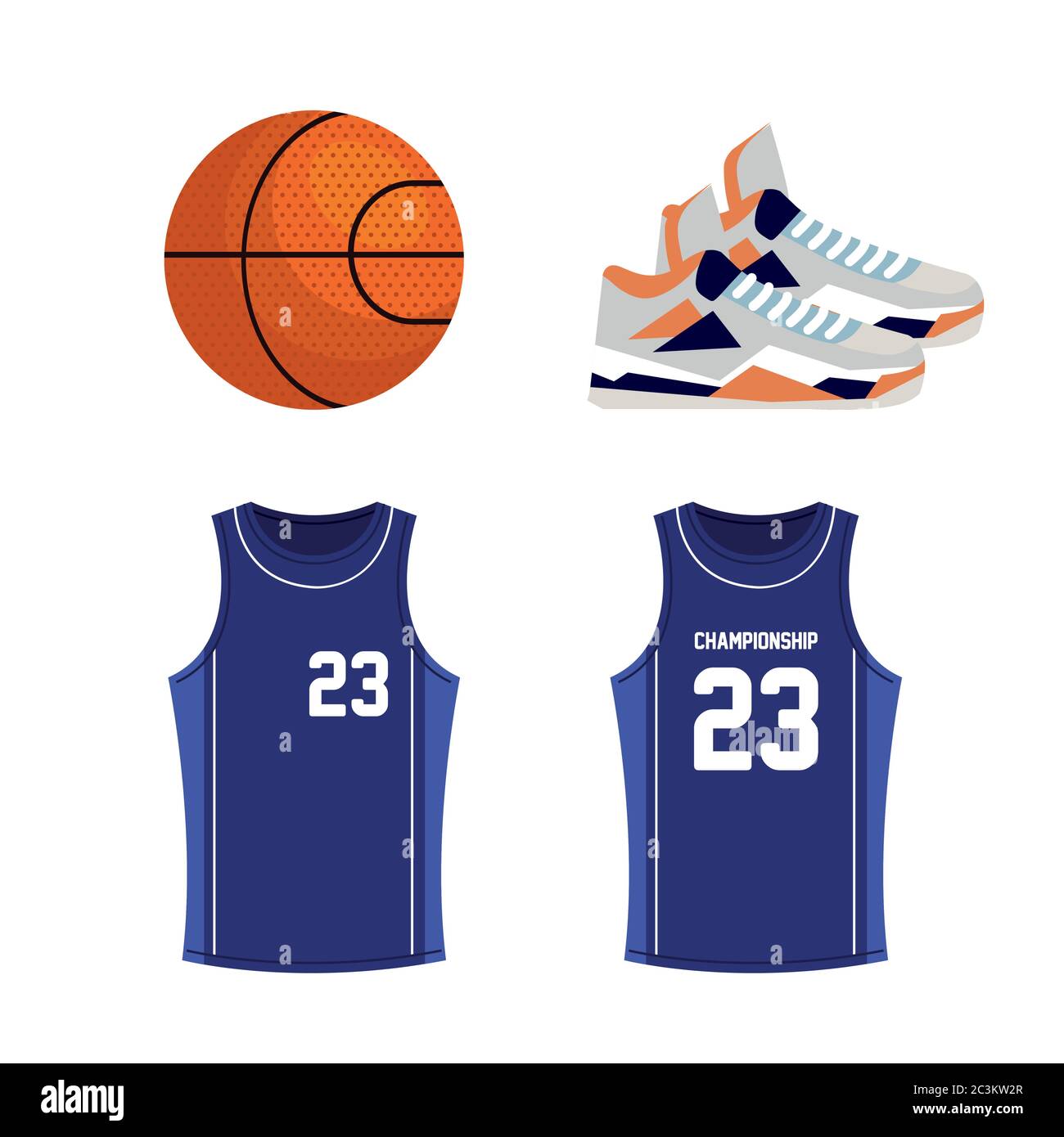 set of basketball icons, contains such icons as ball, shoes, shirts ...