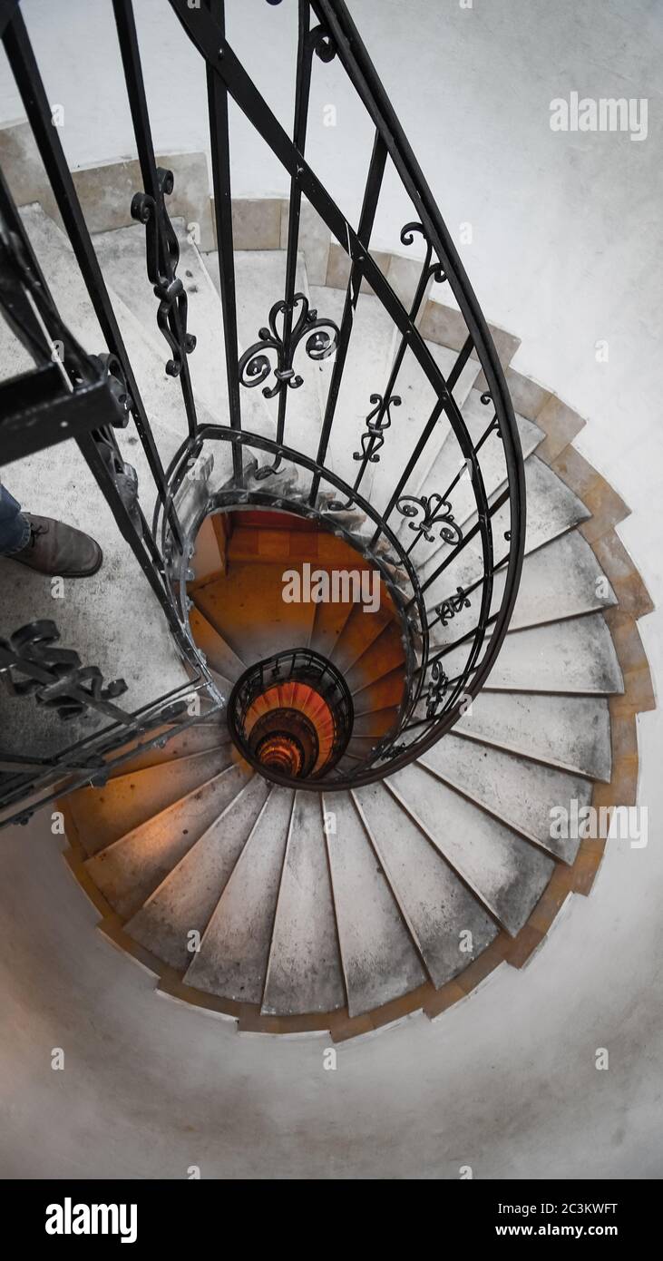 Spiral staircase in an old house. Fibonacci spiral Stock Photo - Alamy