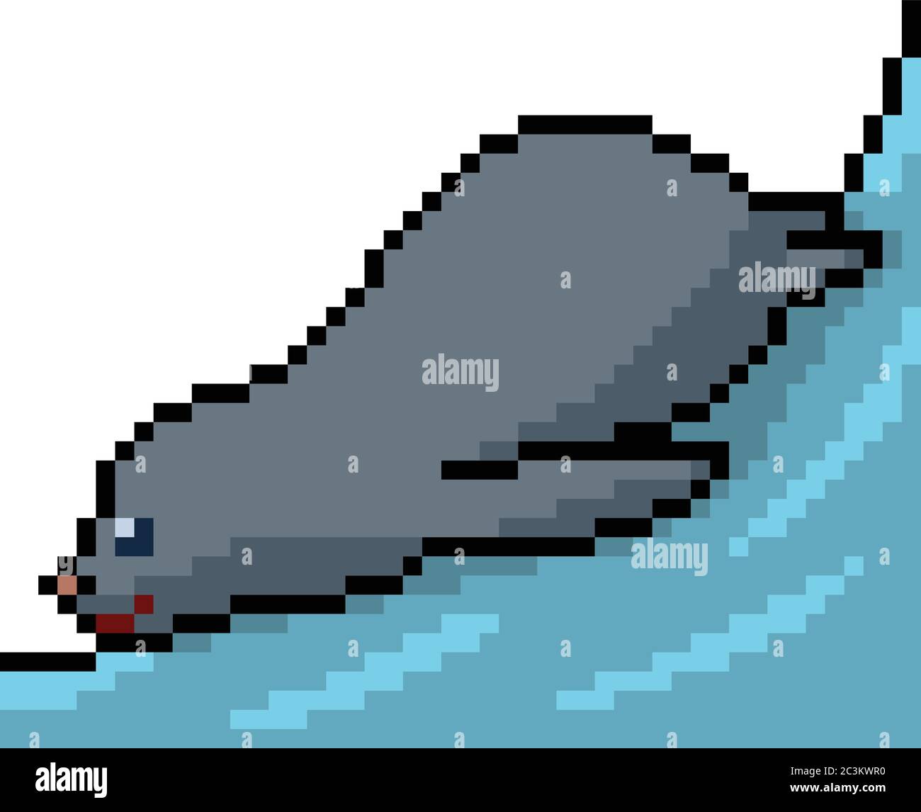 vector pixel art seal slide isolated cartoon Stock Vector Image & Art ...