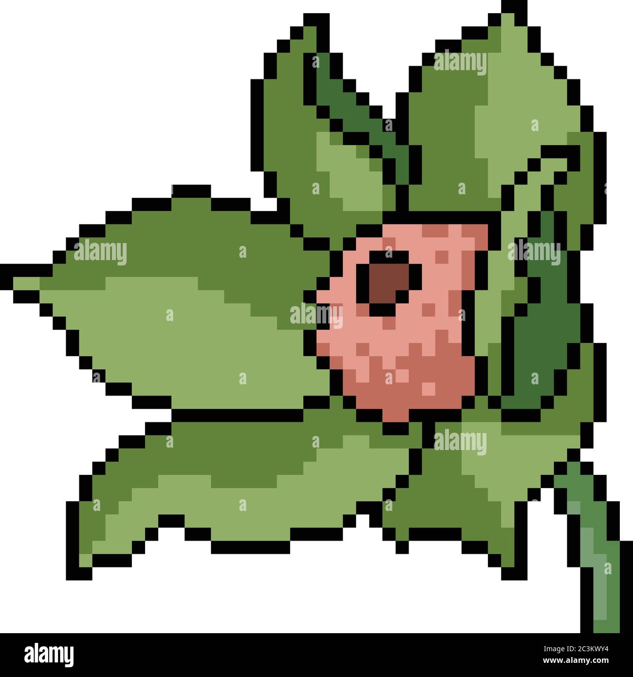 Vector Pixel Art Fantasy Flower Isolated Cartoon Stock Vector Image And Art Alamy