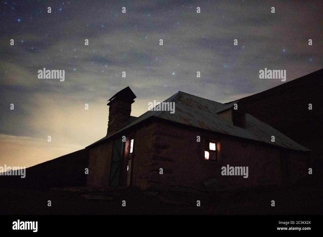 Old building against the starry night sky Stock Photo - Alamy