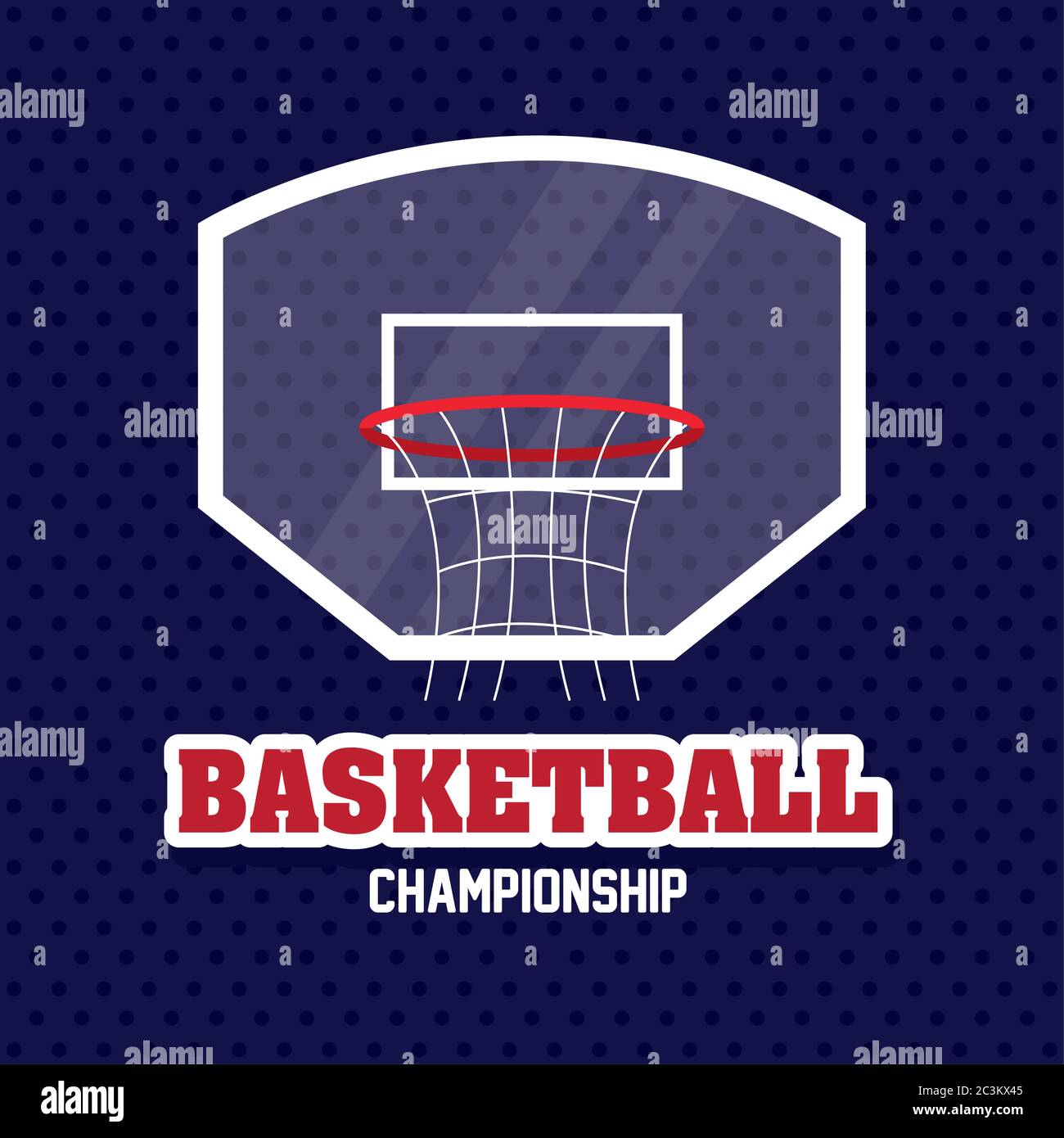 basketball championship, emblem, design of basketball and hoop basket ...