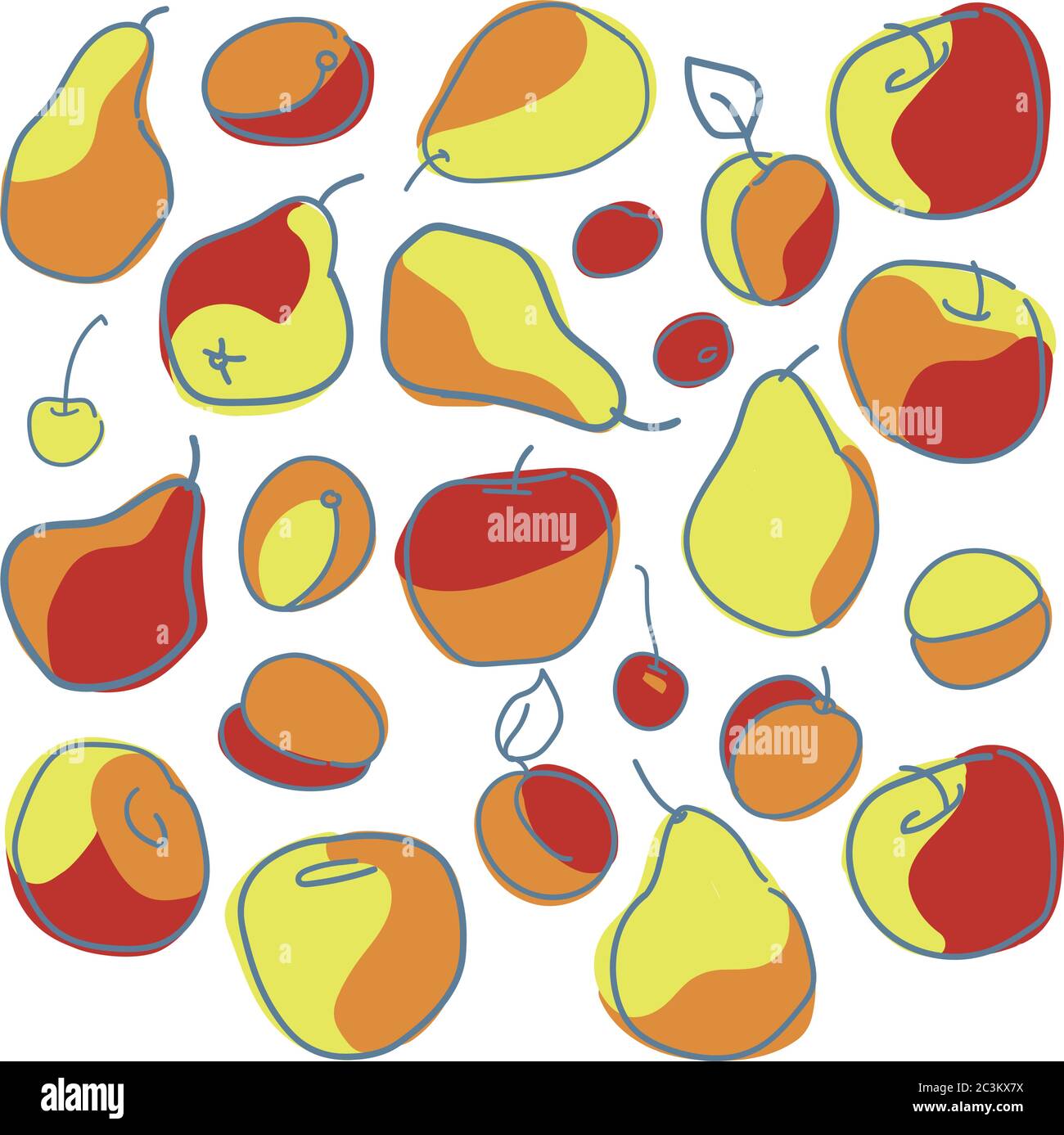 Fruit set Stock Vector Images - Alamy