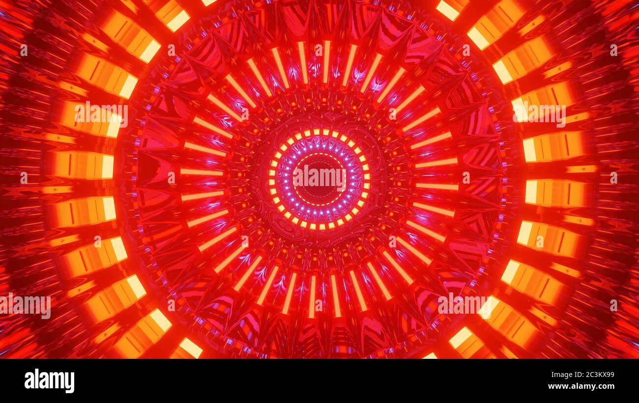 Graphic 3d rendering illustration of orange and yellow lights - perfect ...