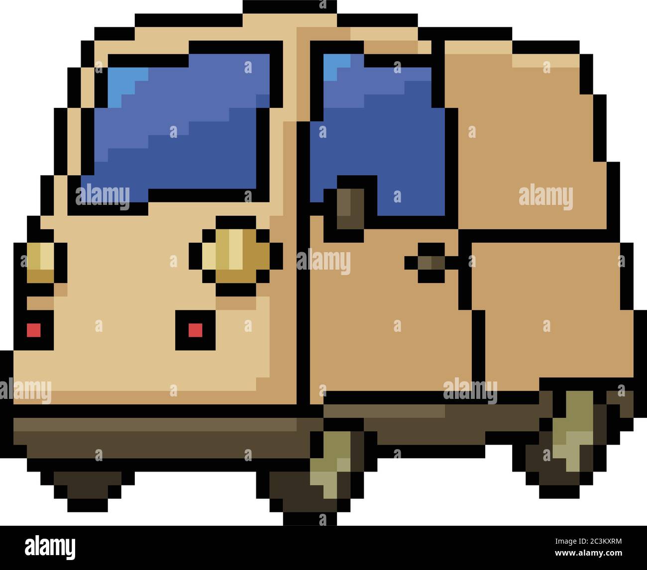 vector pixel art van isolated cartoon Stock Vector Image & Art - Alamy