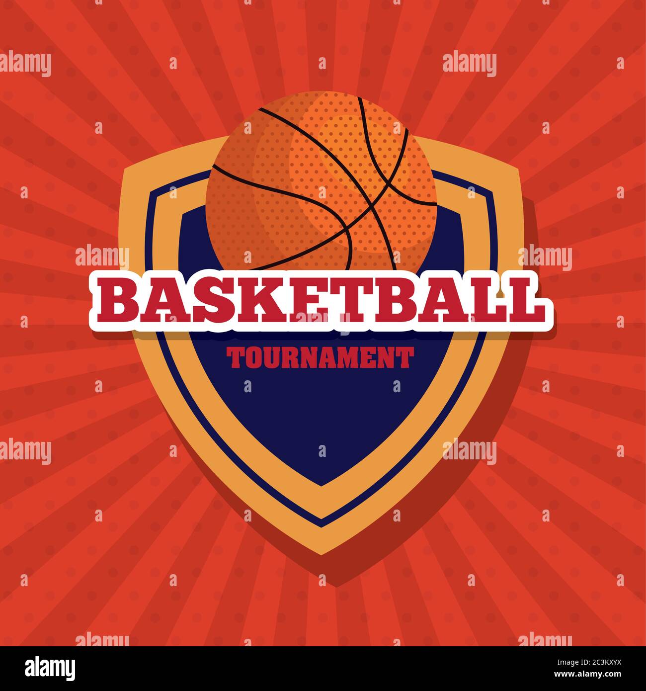 basketball tournament, emblem, design with basketball ball, ball and ...