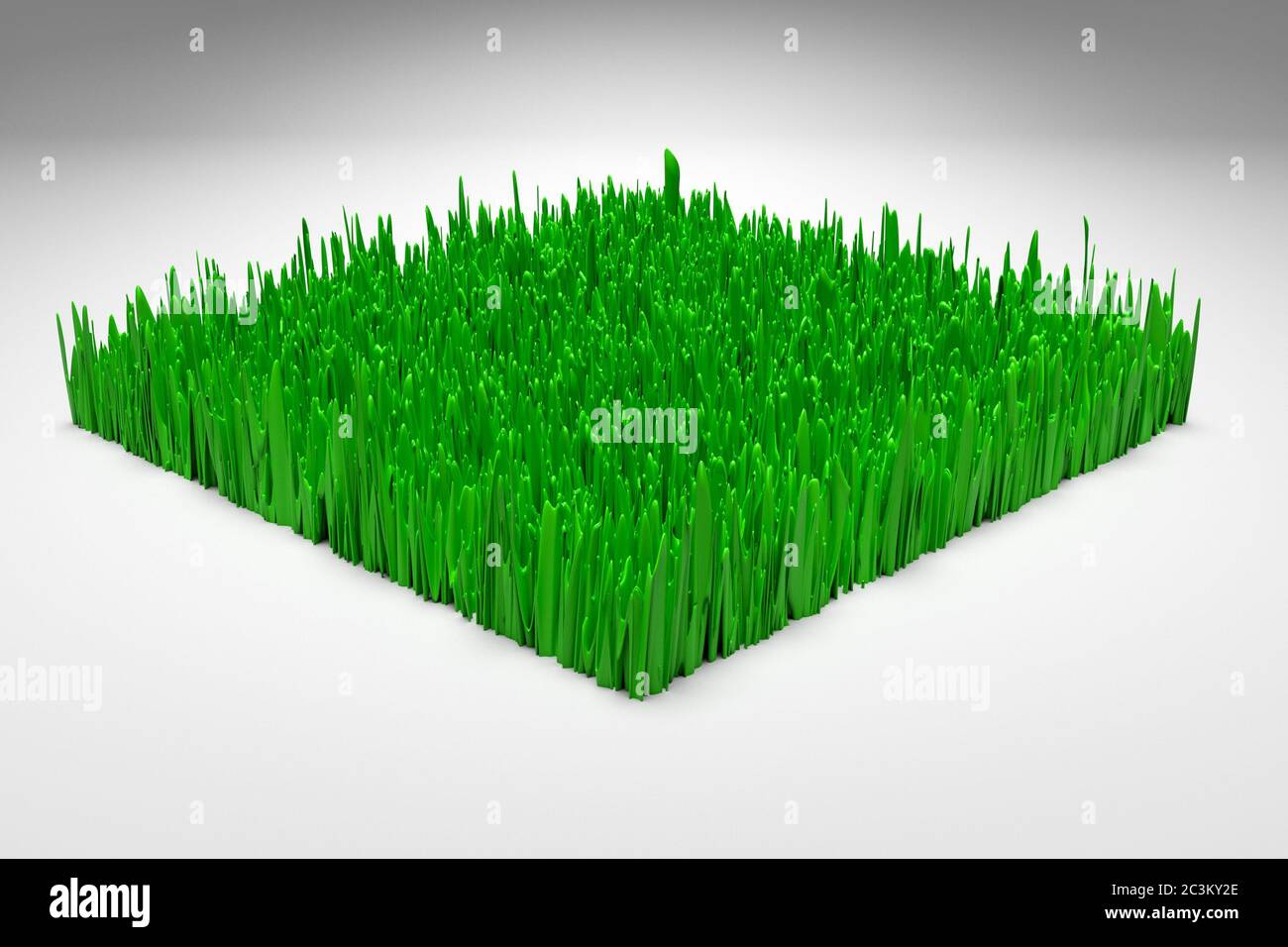 3d illustration of a schematic simplified piece of land with green ...