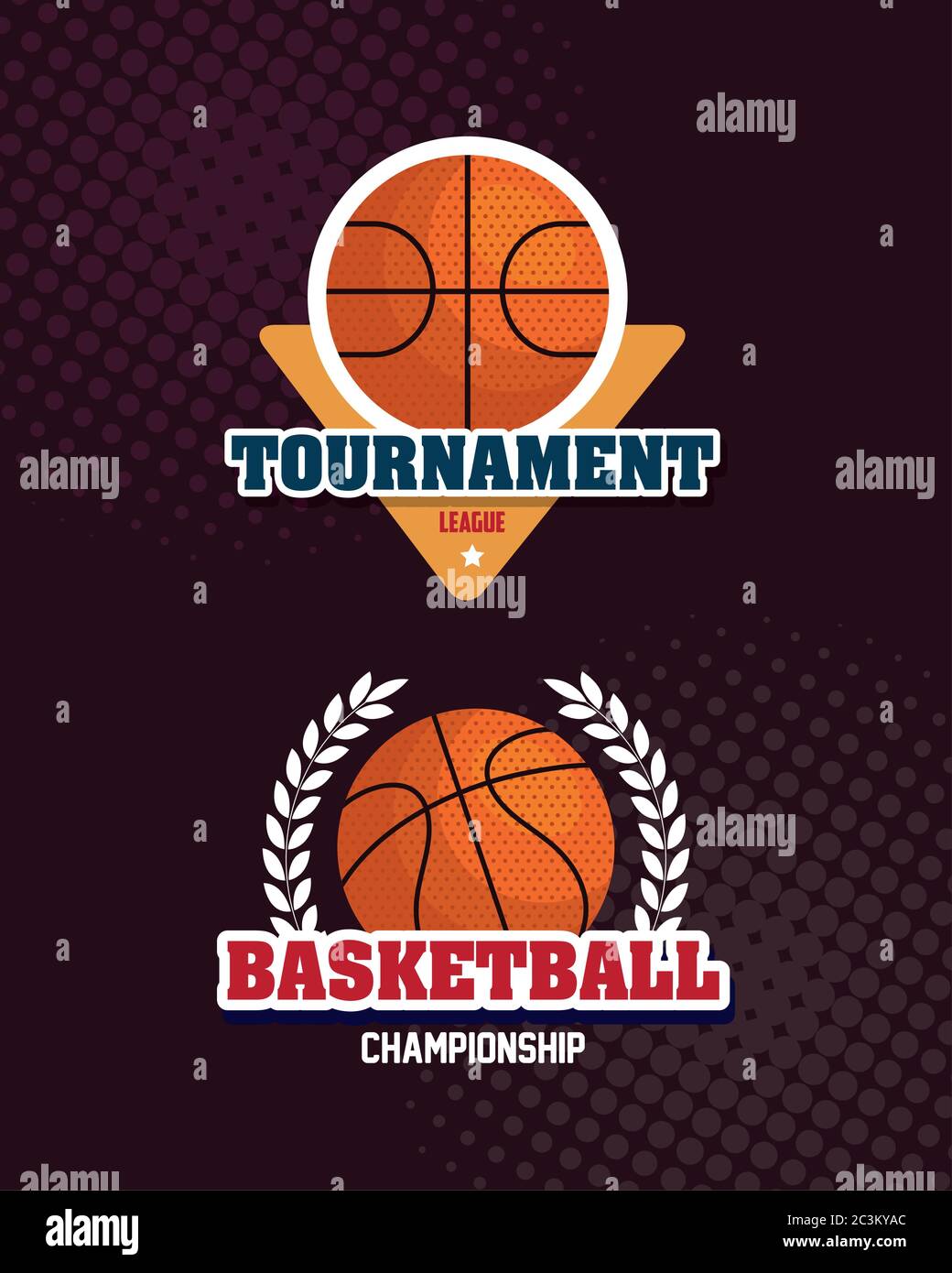 set labels, league basketball championship, emblem, designs with ...