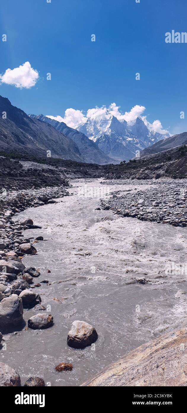 Beautiful scenery of the Ganga river in Gaumukh, India Stock Photo - Alamy