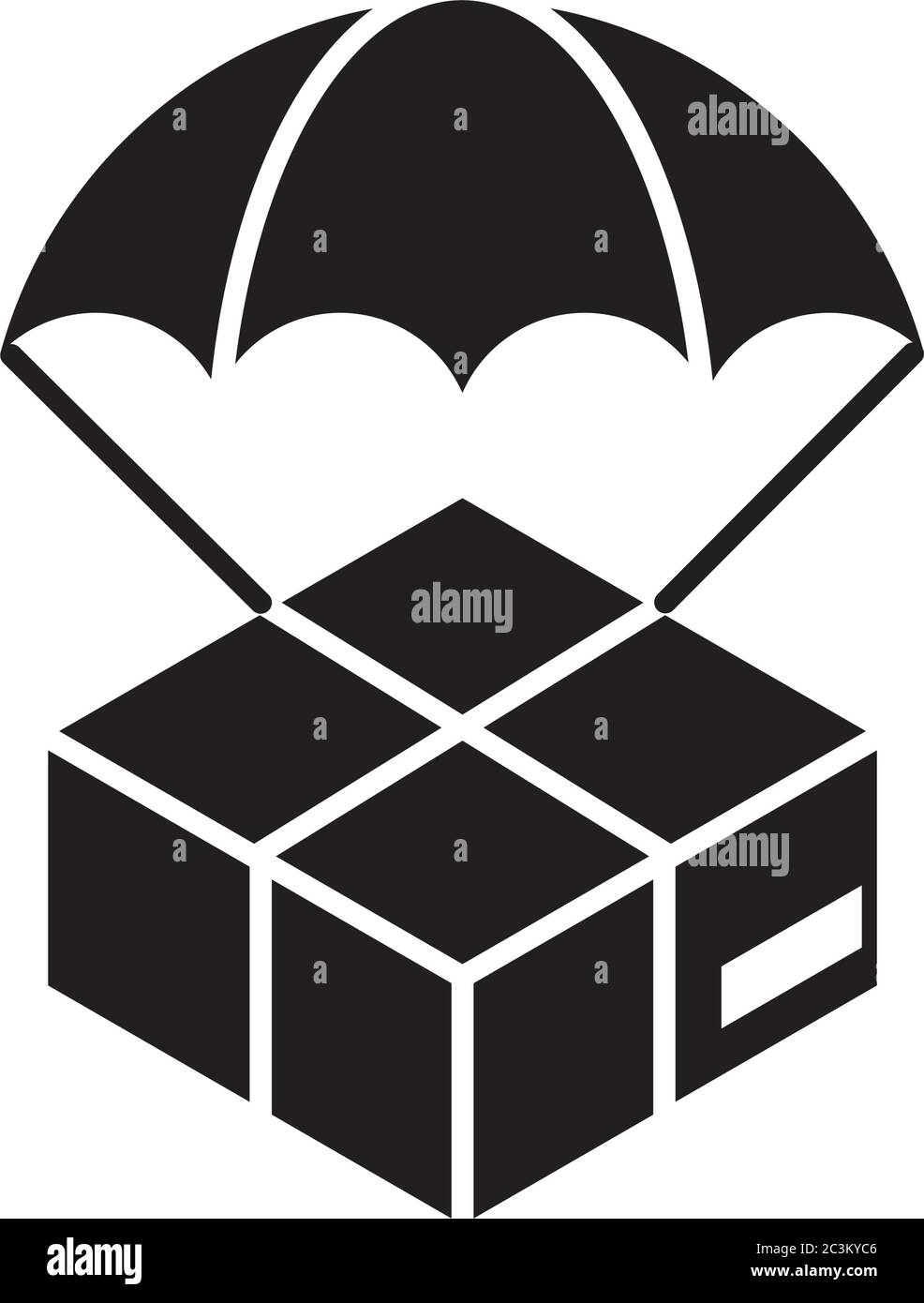 delivery packaging, package flying on parachute cargo distribution ...