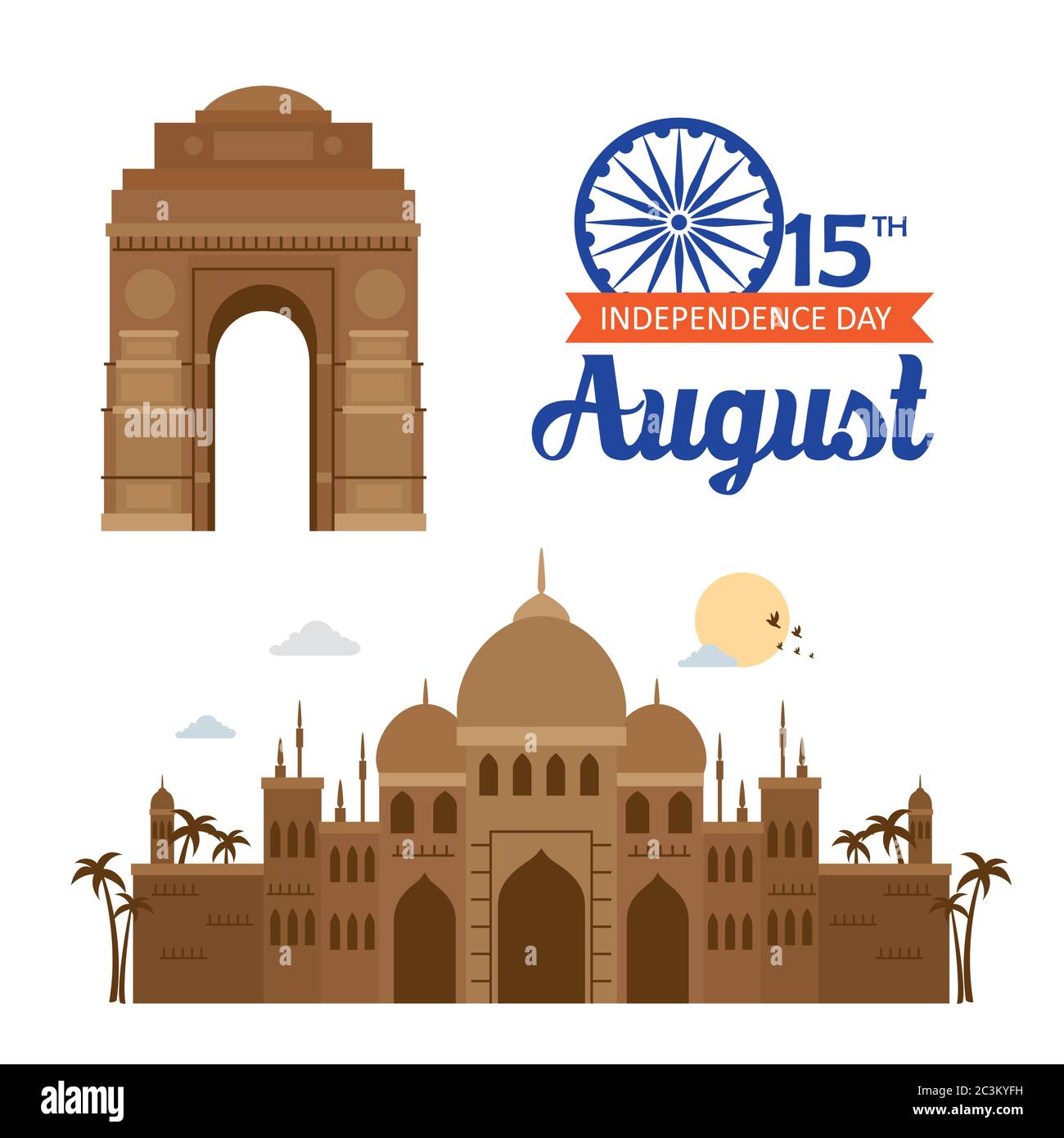 Indian historical monuments Stock Vector Images - Alamy