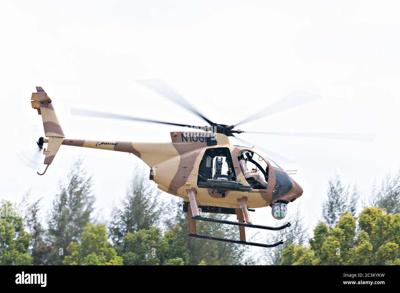 SINGAPORE - FEBRUARY 11: Boeing AH-6i light attack helicopter taking ...