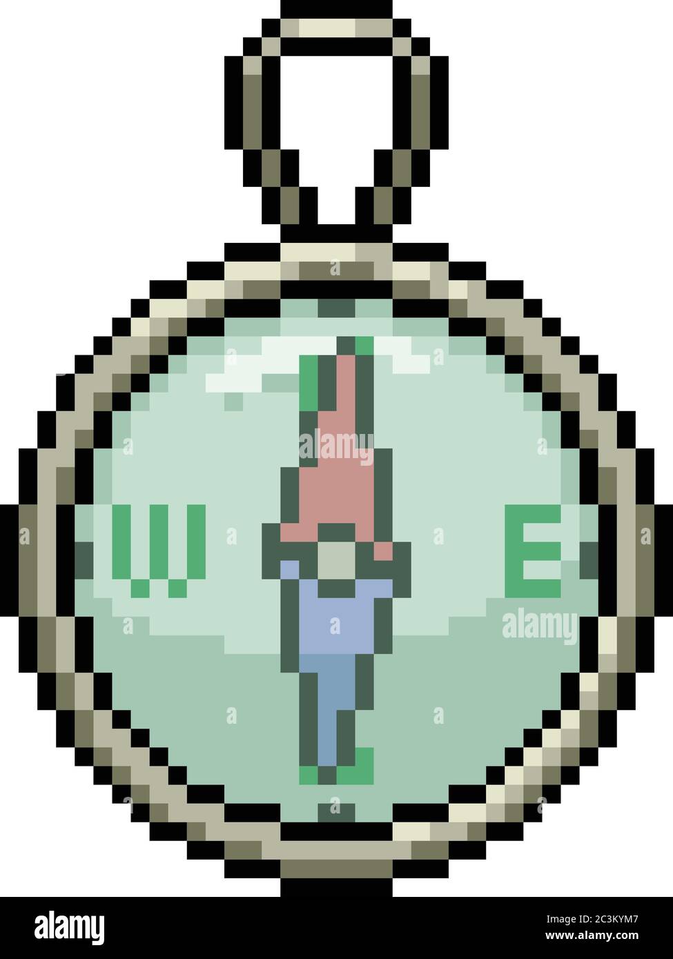 vector pixel art compass isolated cartoon Stock Vector Image & Art - Alamy