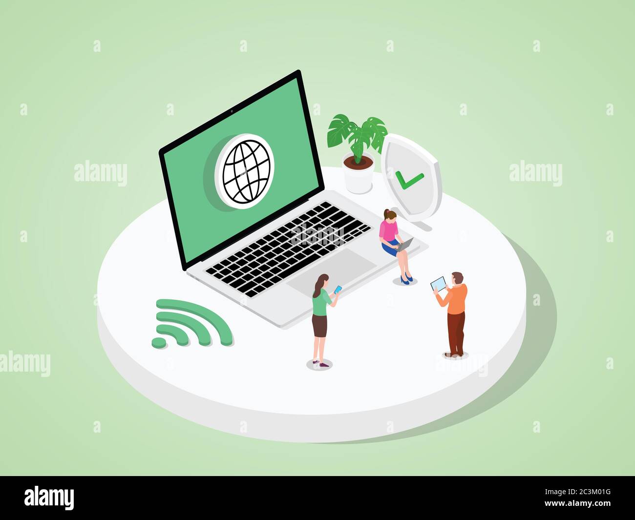 People use devices laptop tablet smartphone work by access internet ...