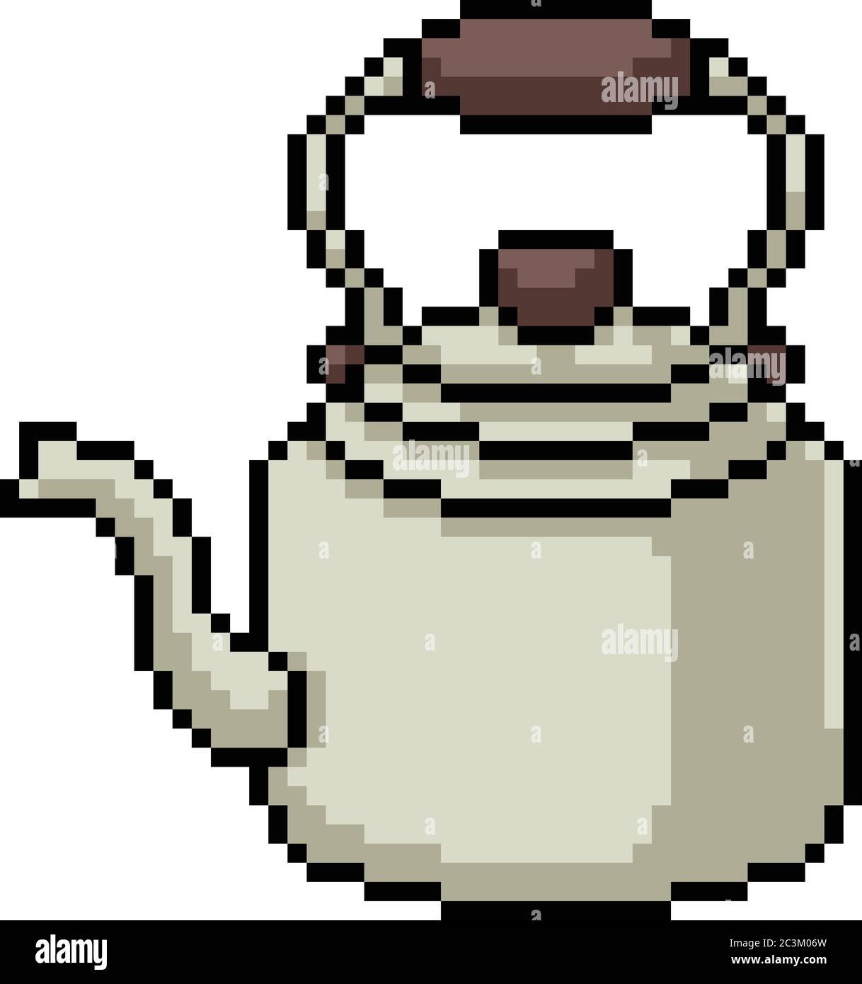 vector pixel art aluminum pot isolated cartoon Stock Vector Image & Art ...