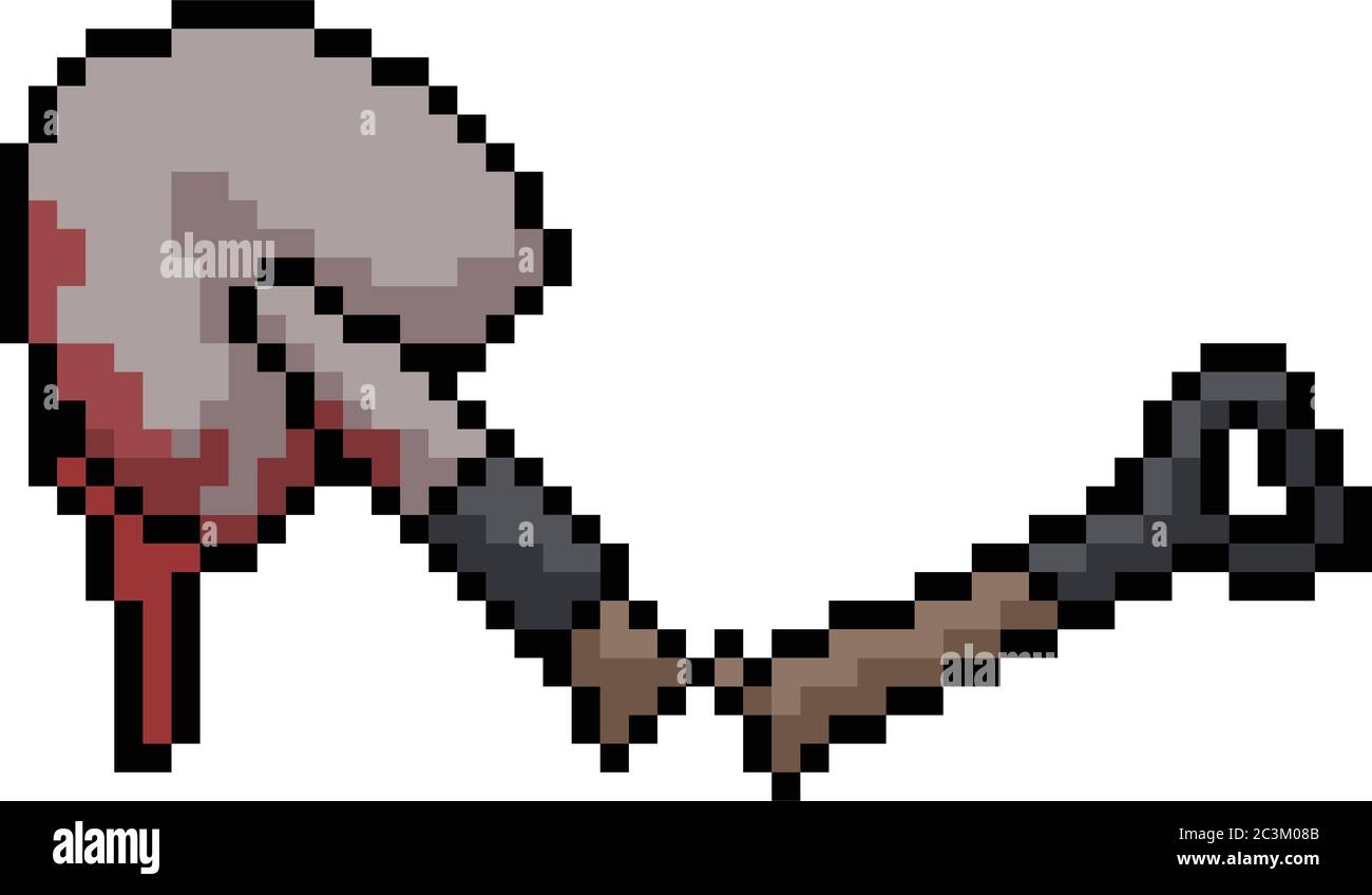 vector pixel art shovel murder isolated cartoon Stock Vector Image ...