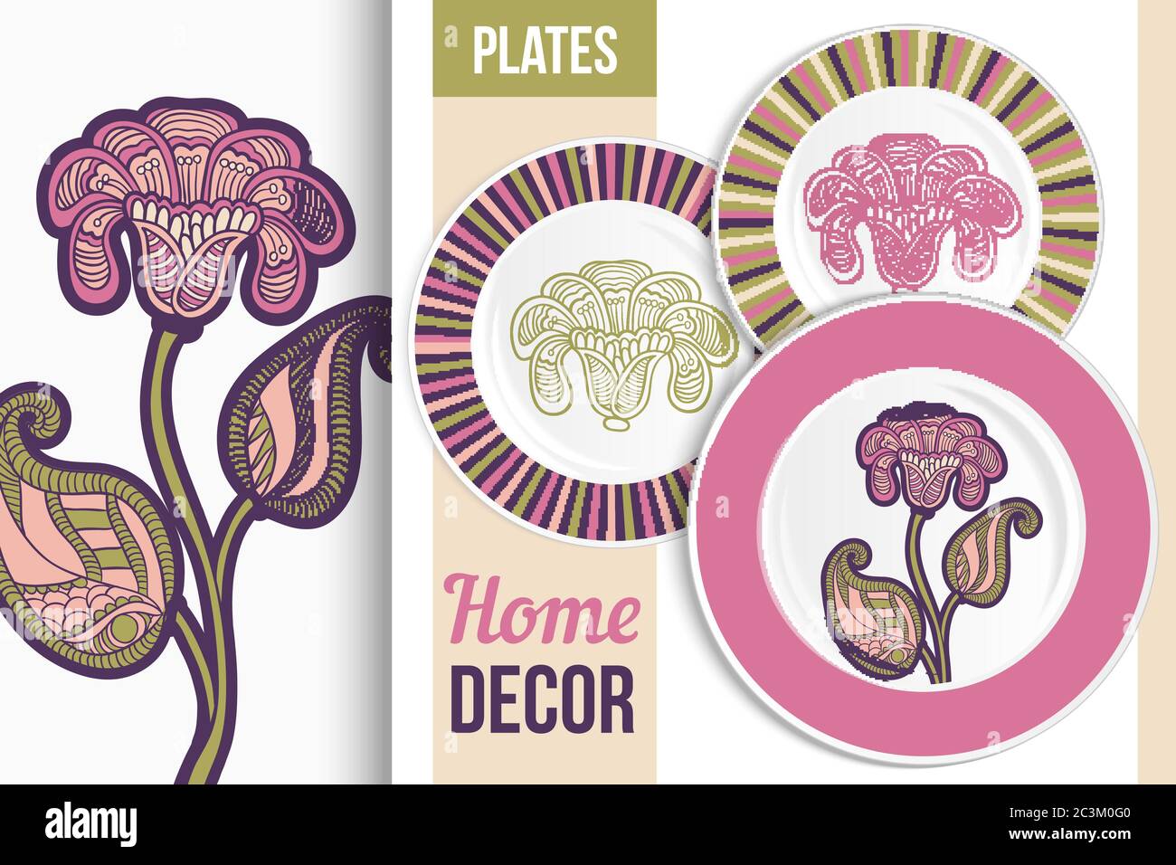 Pattern and Set of 3 matching decorative plates with this pattern ...