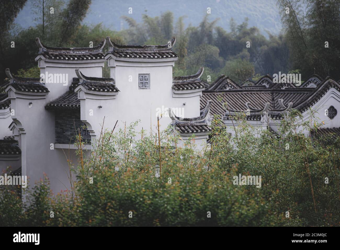 Beautiful shot of a Chinese building architecture surrounded by amazing ...