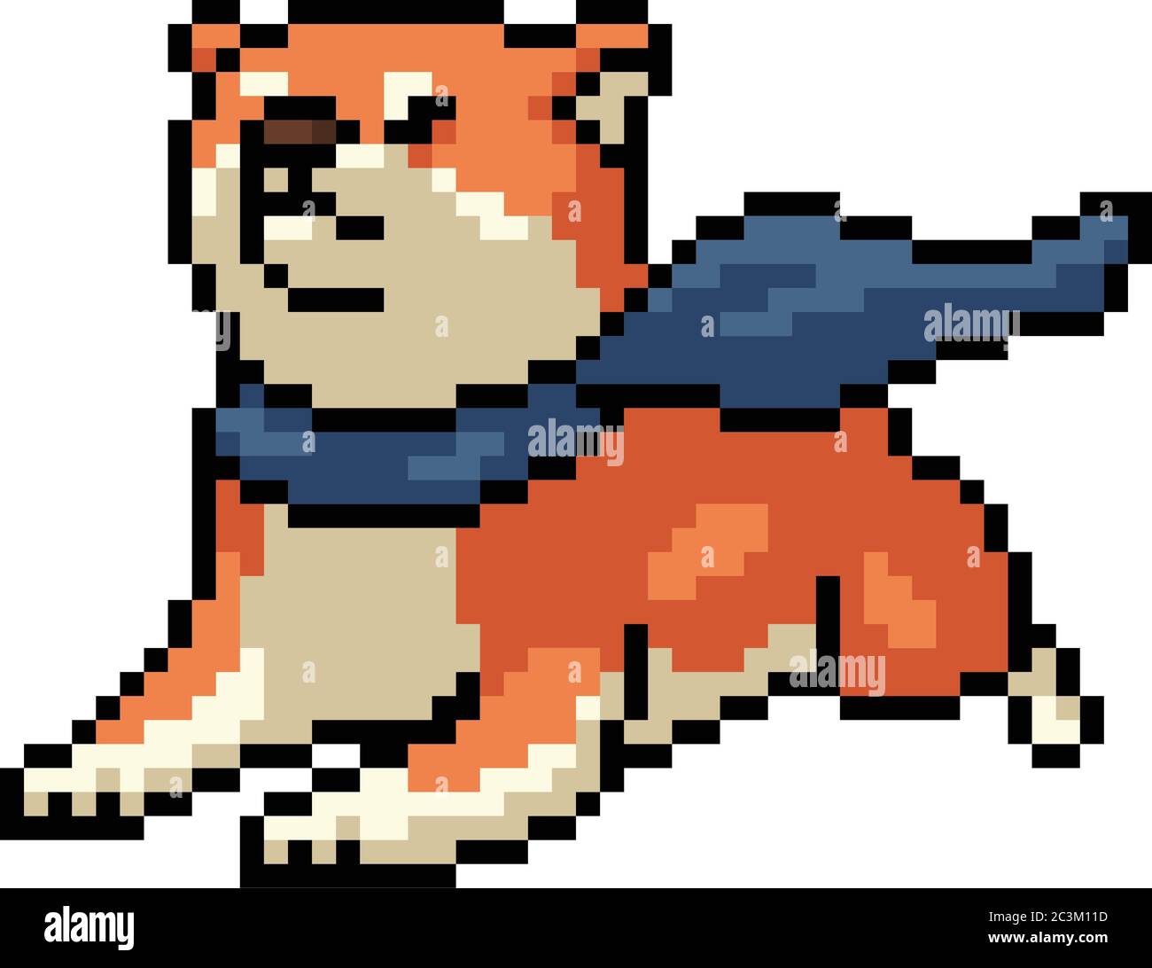 vector pixel art shiba dog isolated cartoon Stock Vector Image & Art ...