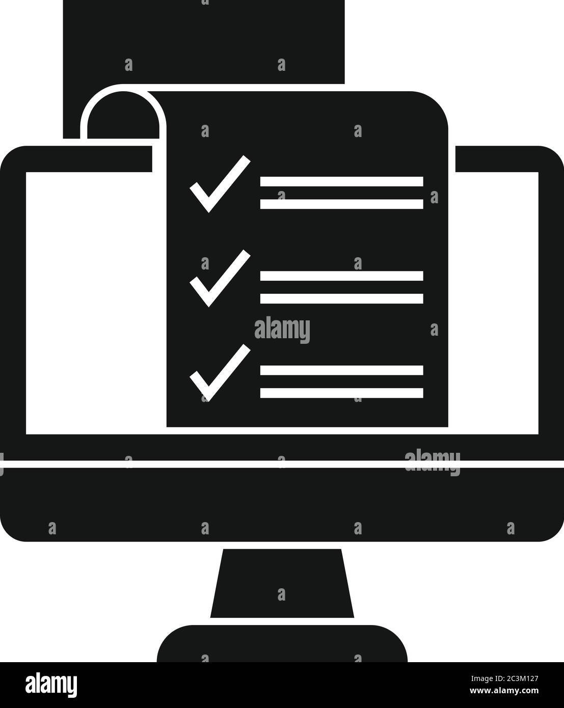 Pc online survey icon. Simple illustration of pc online survey vector ...