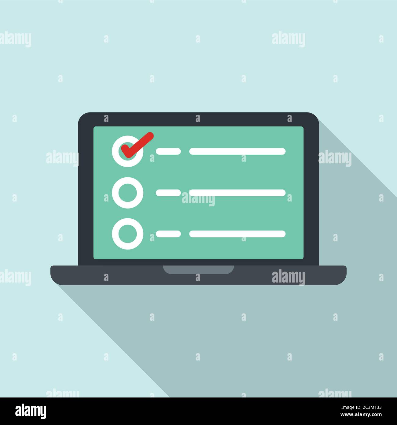 Government online survey icon. Flat illustration of government online ...