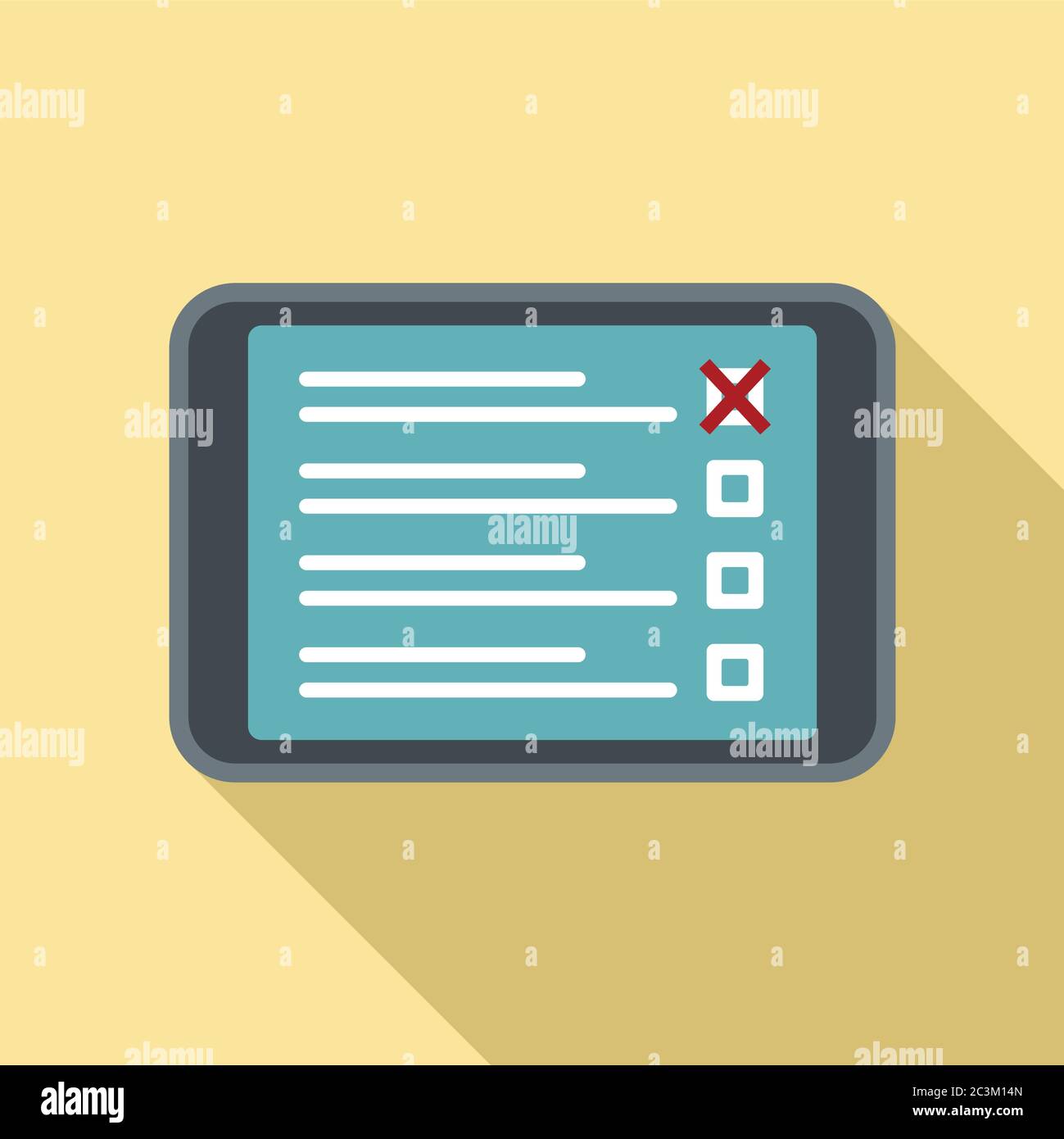 Tablet online survey icon. Flat illustration of tablet online survey ...