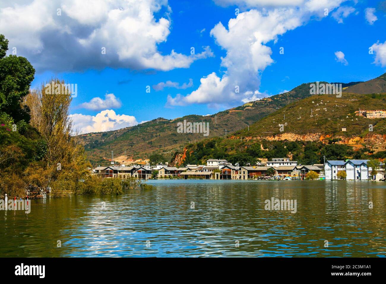 Beautiful view of Erhai lake and Cangshan mountain in Yunnan Province ...