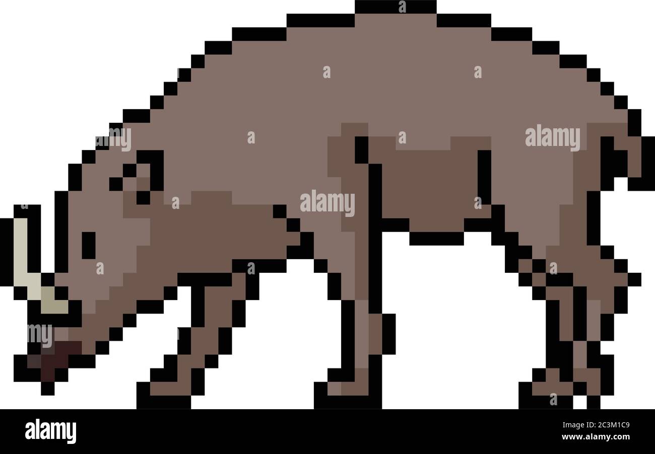 vector pixel art boar isolated cartoon Stock Vector Image & Art - Alamy